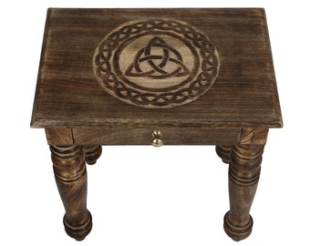 Hand Carved End Table | Etsy
