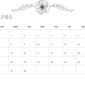 Printable 2024 Black and White Wall Calendar - Etsy