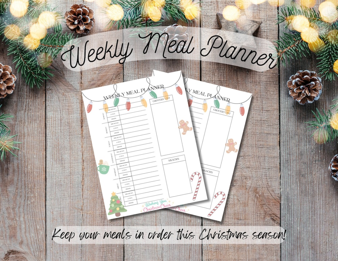 Weekly Christmas Meal Planner Printable - Etsy