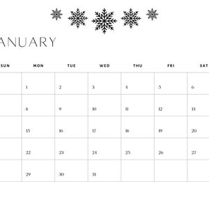 Printable 2024 Black and White Wall Calendar - Etsy