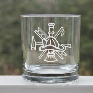 Fire Fighter Etched Whiskey Glasses Fire Department Glass - Etsy