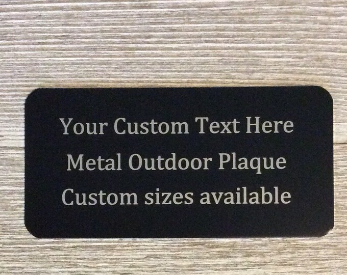 Outdoor Metal Plaque Engraved With Your Custom Text Multiple - Etsy