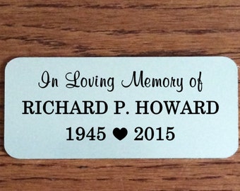 In Loving Memory of Custom Engraved 1x3 Gold Name Plate Plaque Urn ...