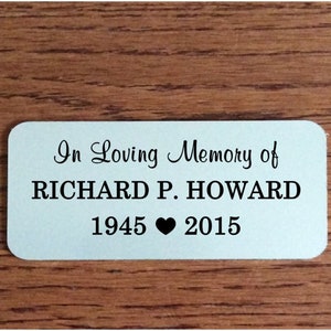 Urn Plate, Metal Memorial Tag, Memorial Name Plate - Etsy