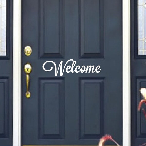 Welcome Door Decal - Etsy
