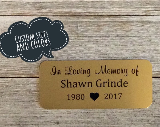 Metal memorial tag custom memorial name plate name tags 3.5 | Etsy