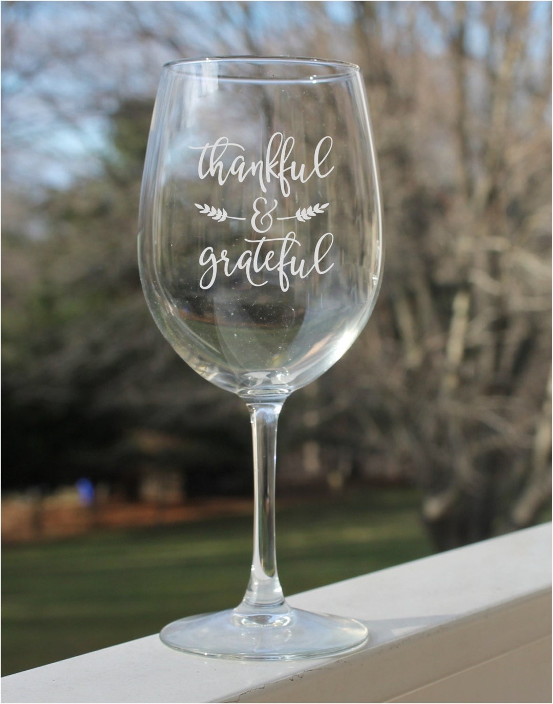 Thanksgiving Wine Glasses, Etched Wine Glasses, Thanksgiving, Holiday ...