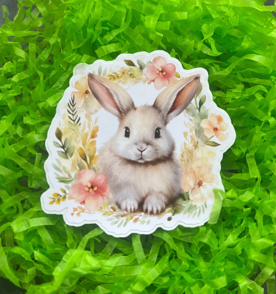 Waterproof Bunny Vinyl Sticker | Cute Rabbit Sticker for Easter ...