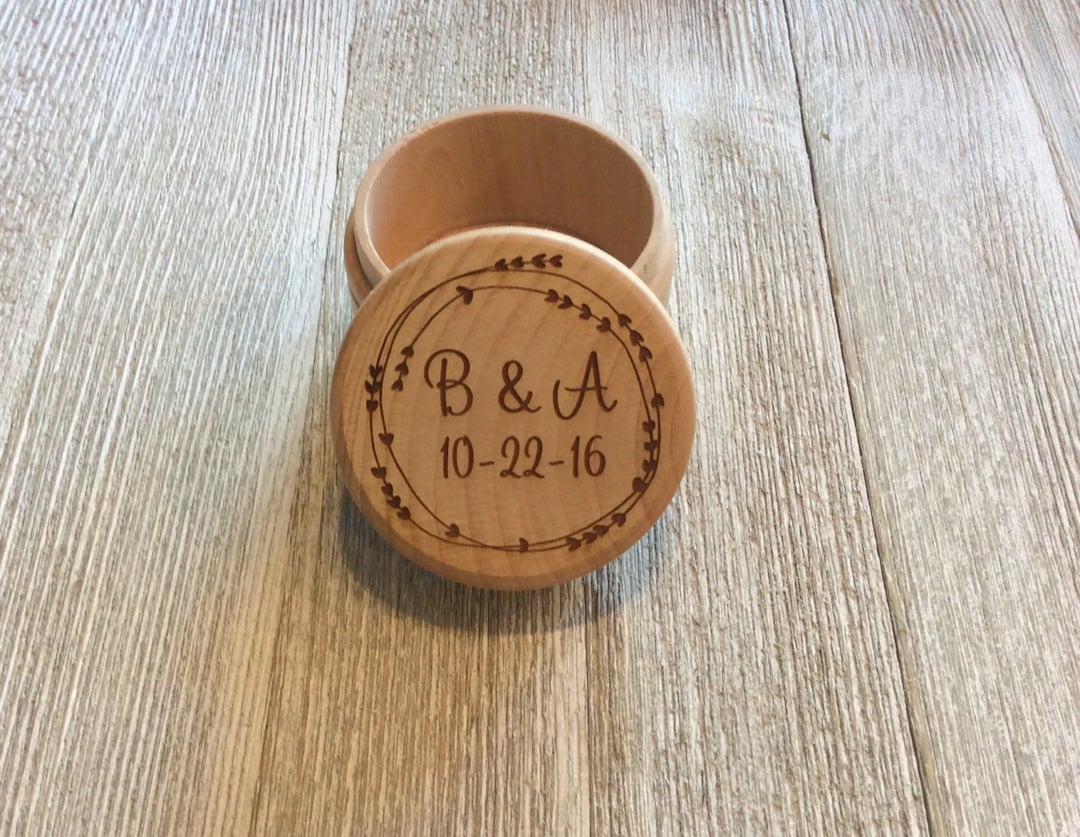 Custom Engraved Wood Ring Box, Personalized Ring Box, Trinket Box - Etsy