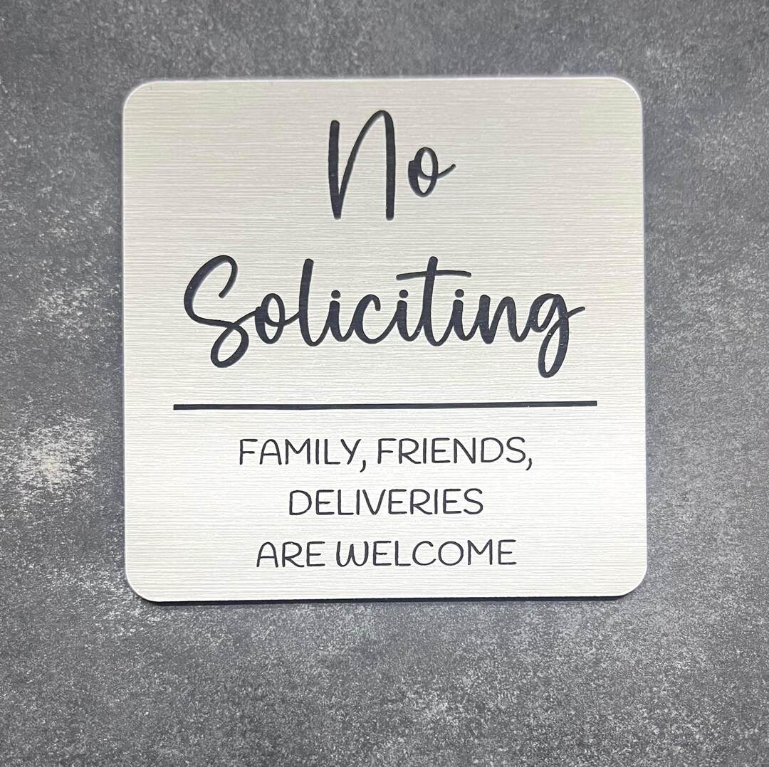 Custom No Soliciting Sign, Engraved Acrylic Plaque, No Soliciting ...
