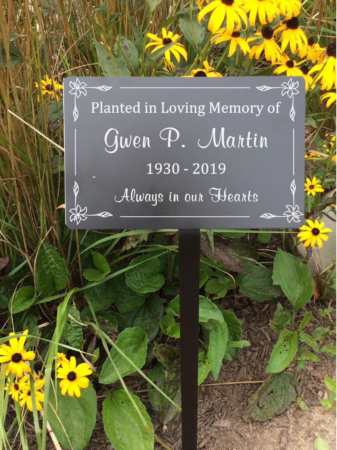 Personalized Memorial Plaque With Stake: Engraved Metal Grave Marker - Etsy