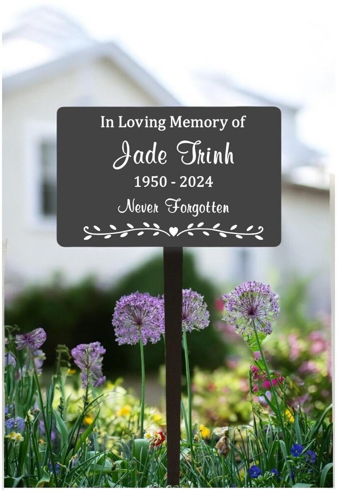 Memorial Garden Marker With Stake – Personalized Memorial Tree Plaque ...