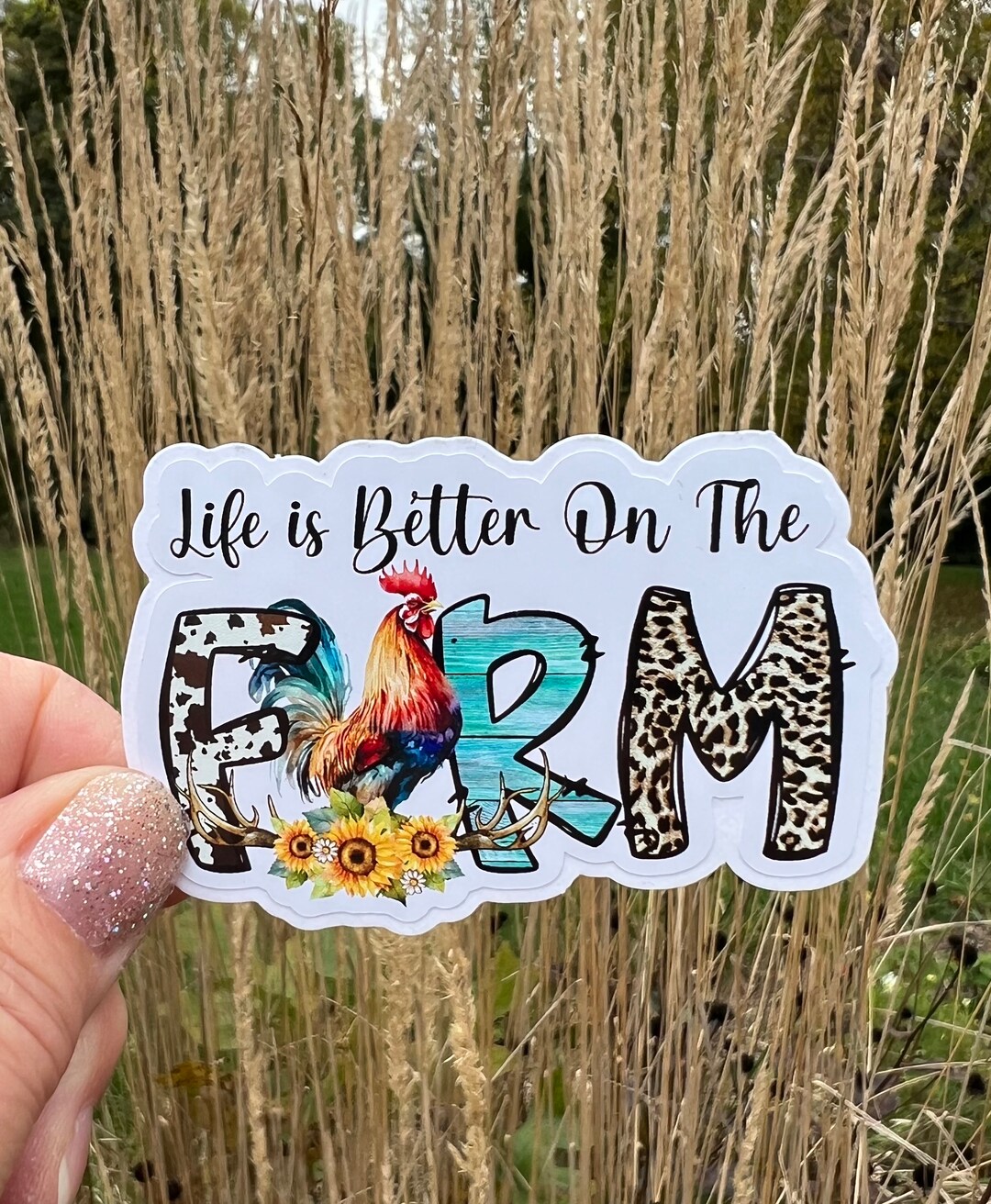 Waterproof Rooster Sticker: Country Farmhouse Animal Print Decal - Etsy