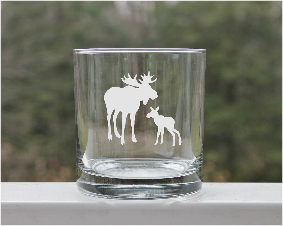 Etched Moose Whiskey Glass: Wildlife Engraved Rocks Glass - Etsy