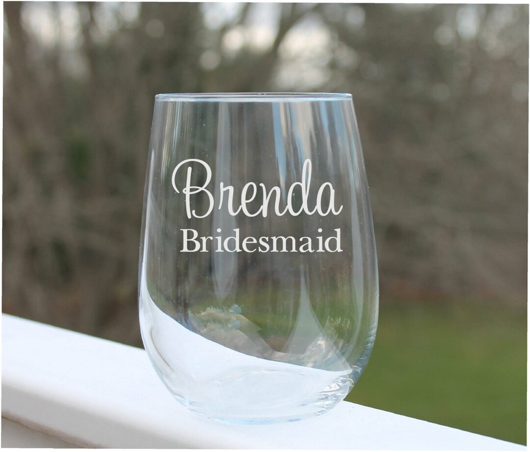 Personalized Wedding Wine Glasses, Engraved Wine Glass, Stemless Wine ...