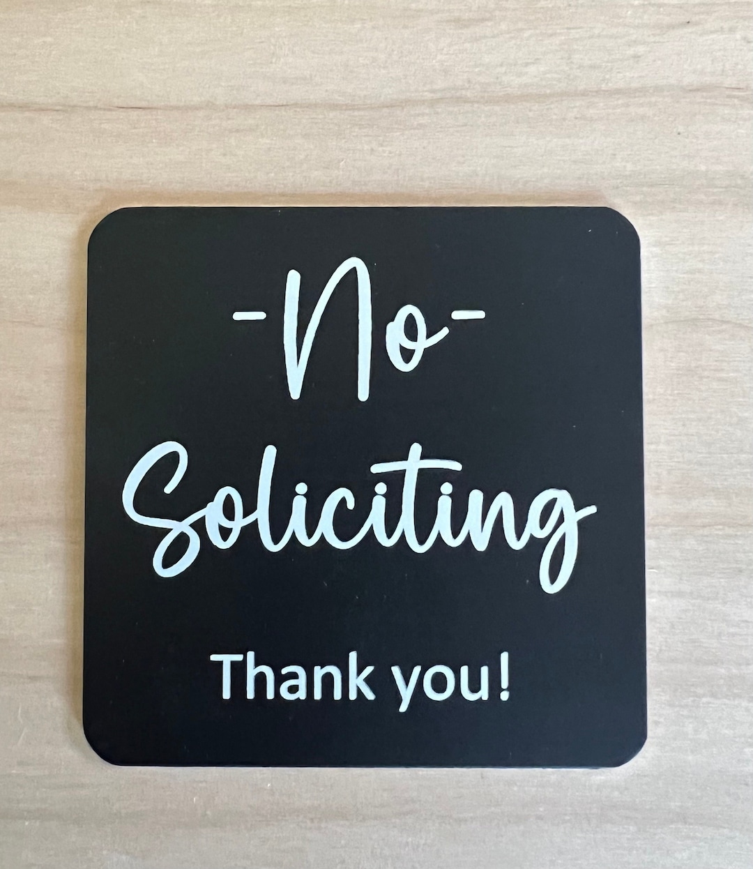 Custom Metal Plaque – No Soliciting Sign, Engraved Outdoor Business Tag ...