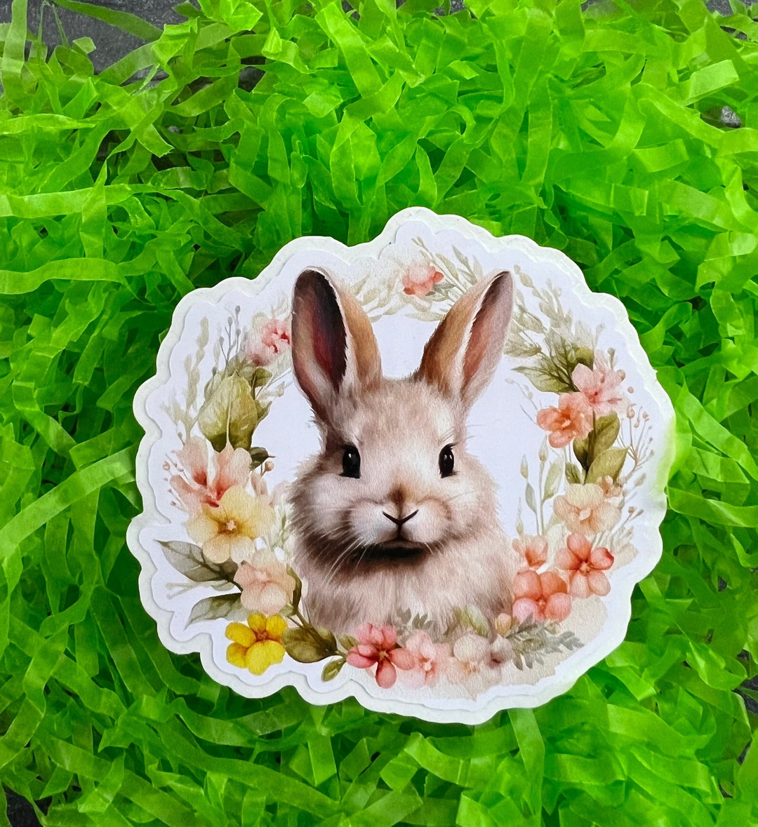 Bunny Vinyl Sticker Rabbit Sticker Waterproof Sticker Easter Bunny - Etsy