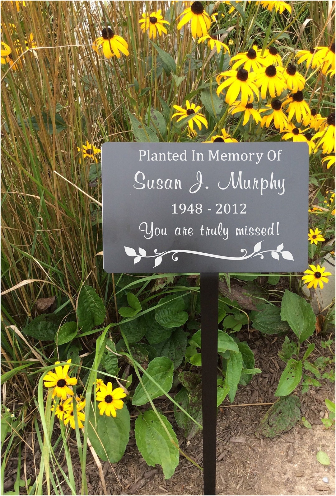 Memorial Tree Plaque With Stake – Personalized Metal Garden Marker ...