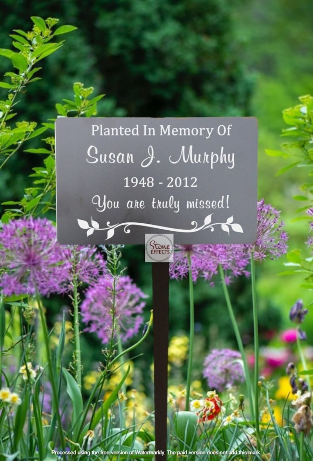 Engraved Memorial Plaque – Personalized Memorial Tree Marker – Custom ...