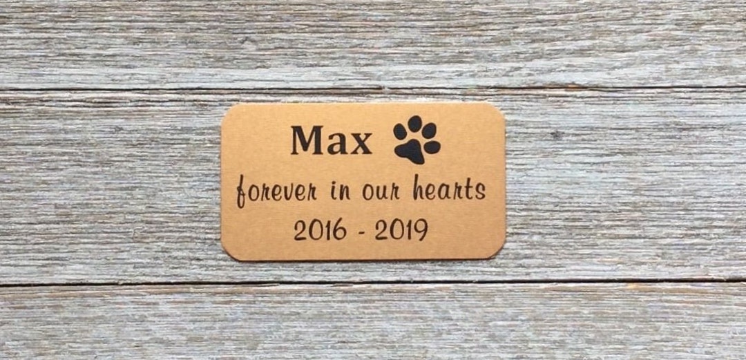 Metal Name Plate, Pet Memorial Plate for Urn, Metal Name Plate Loss of ...