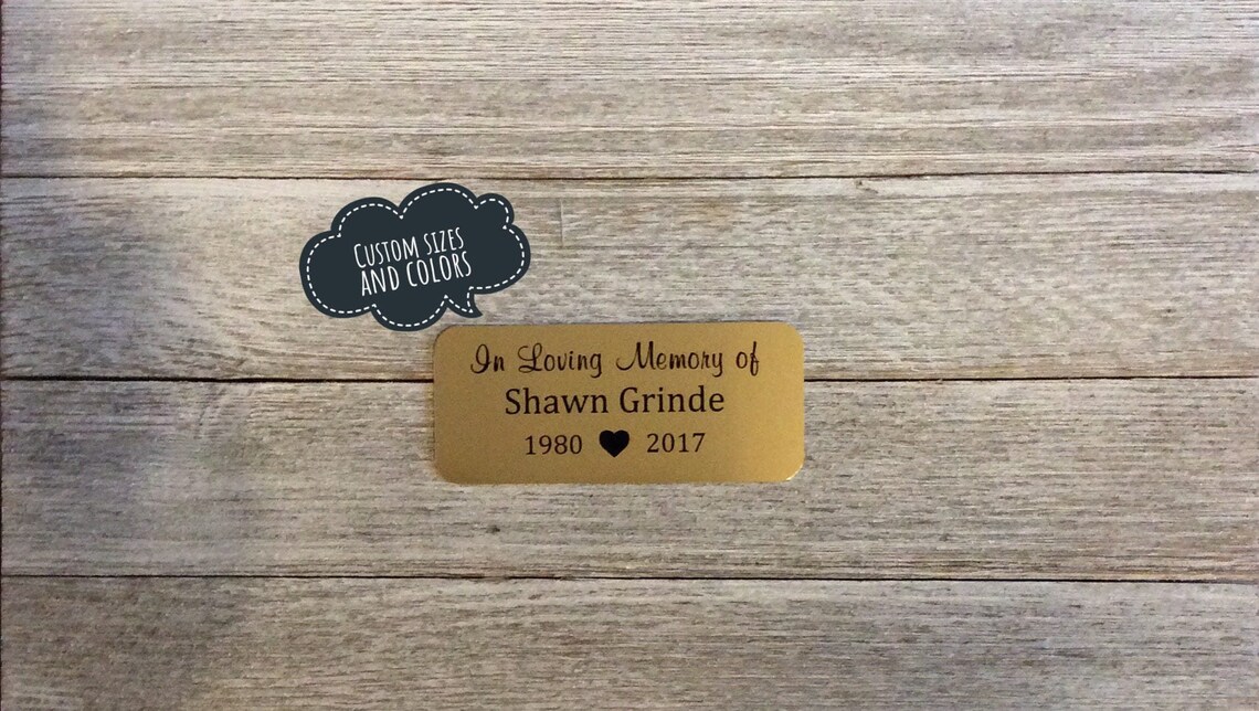 Metal Memorial Tag Custom Memorial Name Plate Name Tags 3.5 - Etsy