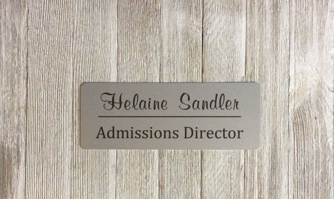 Personalized Office Door Plaque: Laser Engraved Silver Acrylic Name ...