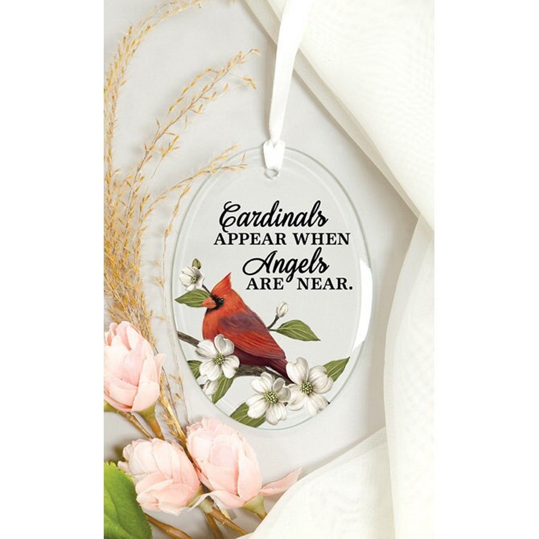 Cardinal Memory Ornament Glass Memorial Gift Glass Ornament Cardinal ...