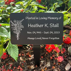 Memorial Marker, Metal Garden Marker, 5x3" With Stake, Metal Memorial ...