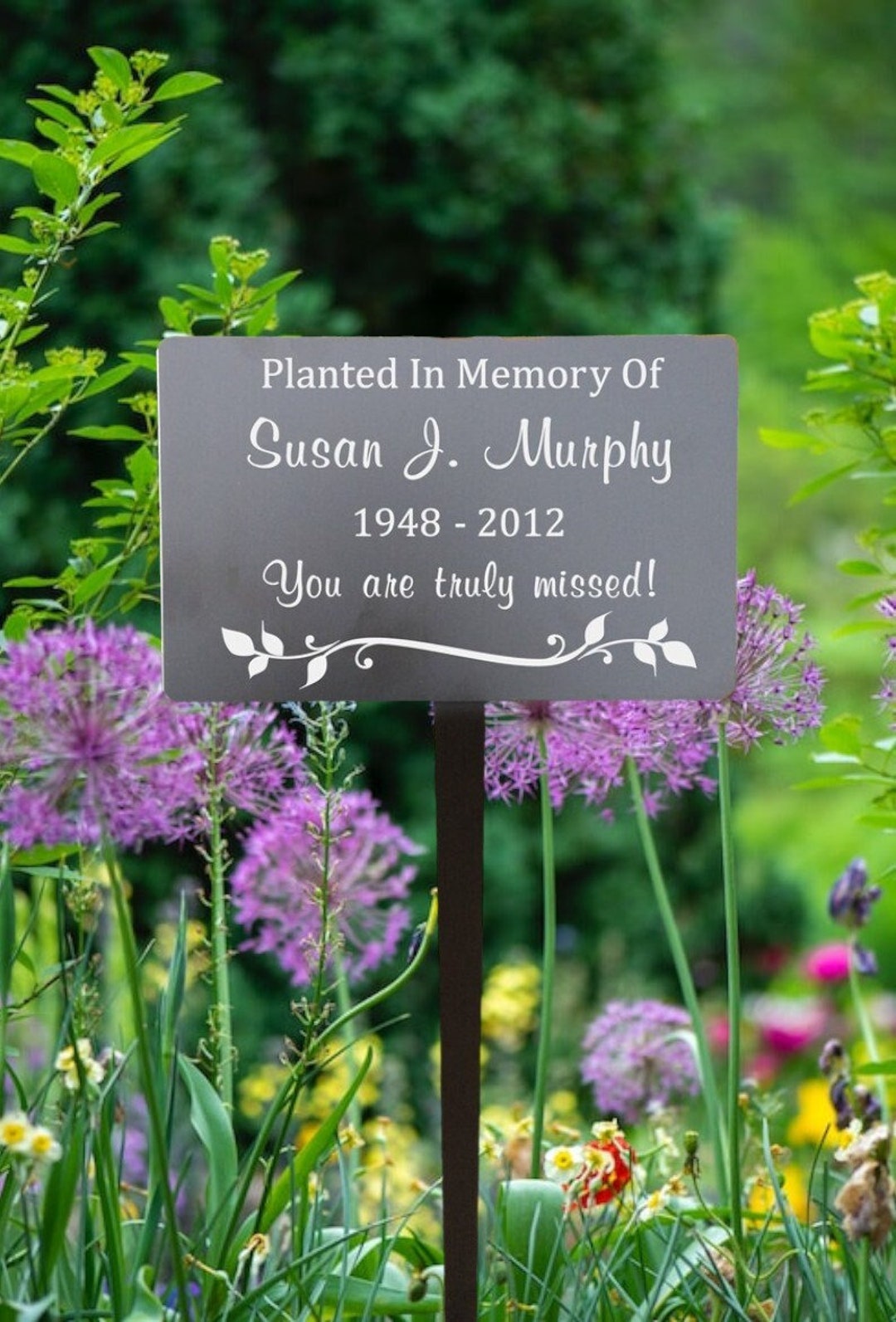 Memorial Tree Plaque, Engraved Memorial Garden Plaque, Metal Memorial ...