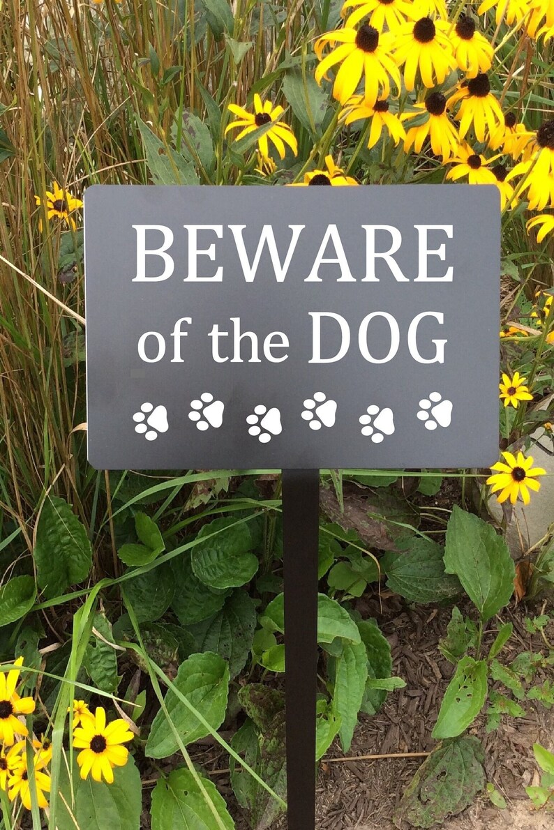 Metal Yard Sign Beware of Dog Custom Engraved Personalized - Etsy