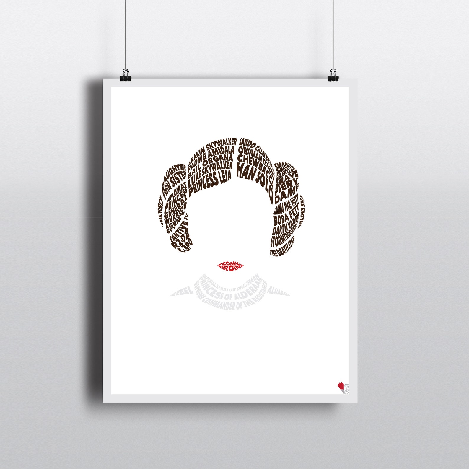 Princess Leia Word Art - Princess Leia Minimalist Art - Star Wars ...
