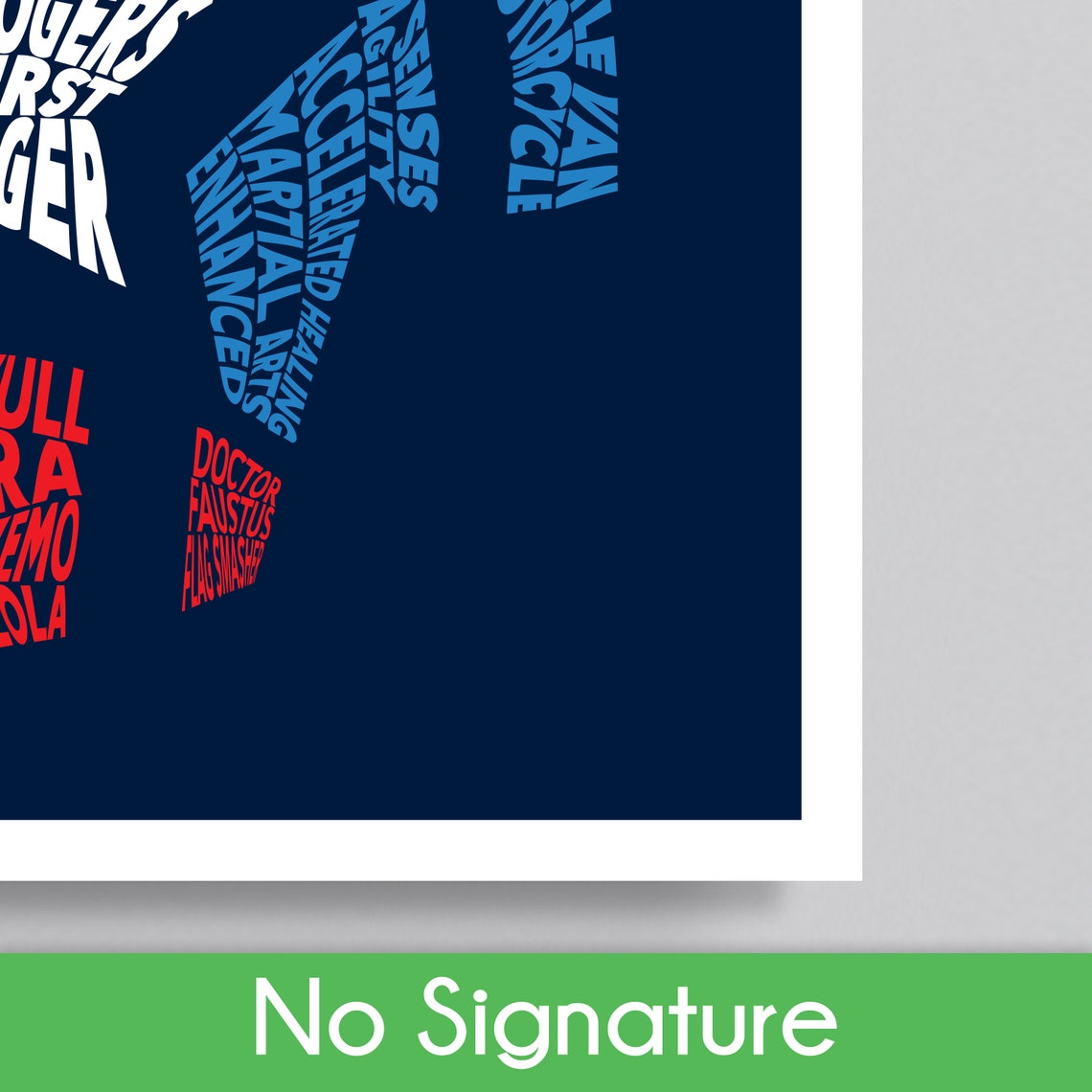 Captain America Word Art no Signature Marvel Word Art - Etsy