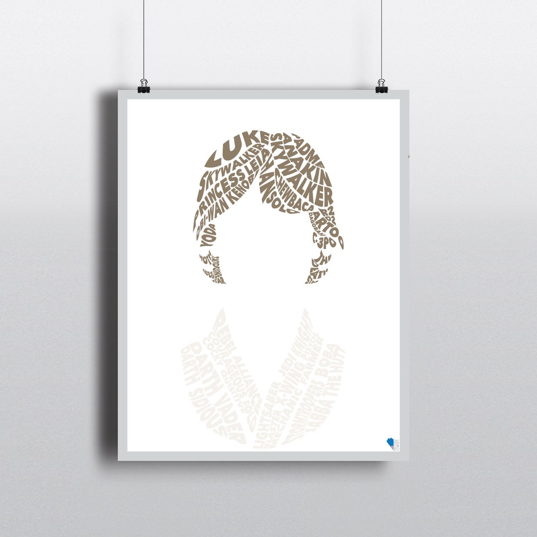Luke Skywalker Word Art Luke Skywalker Minimalist Art Star Wars Modern ...