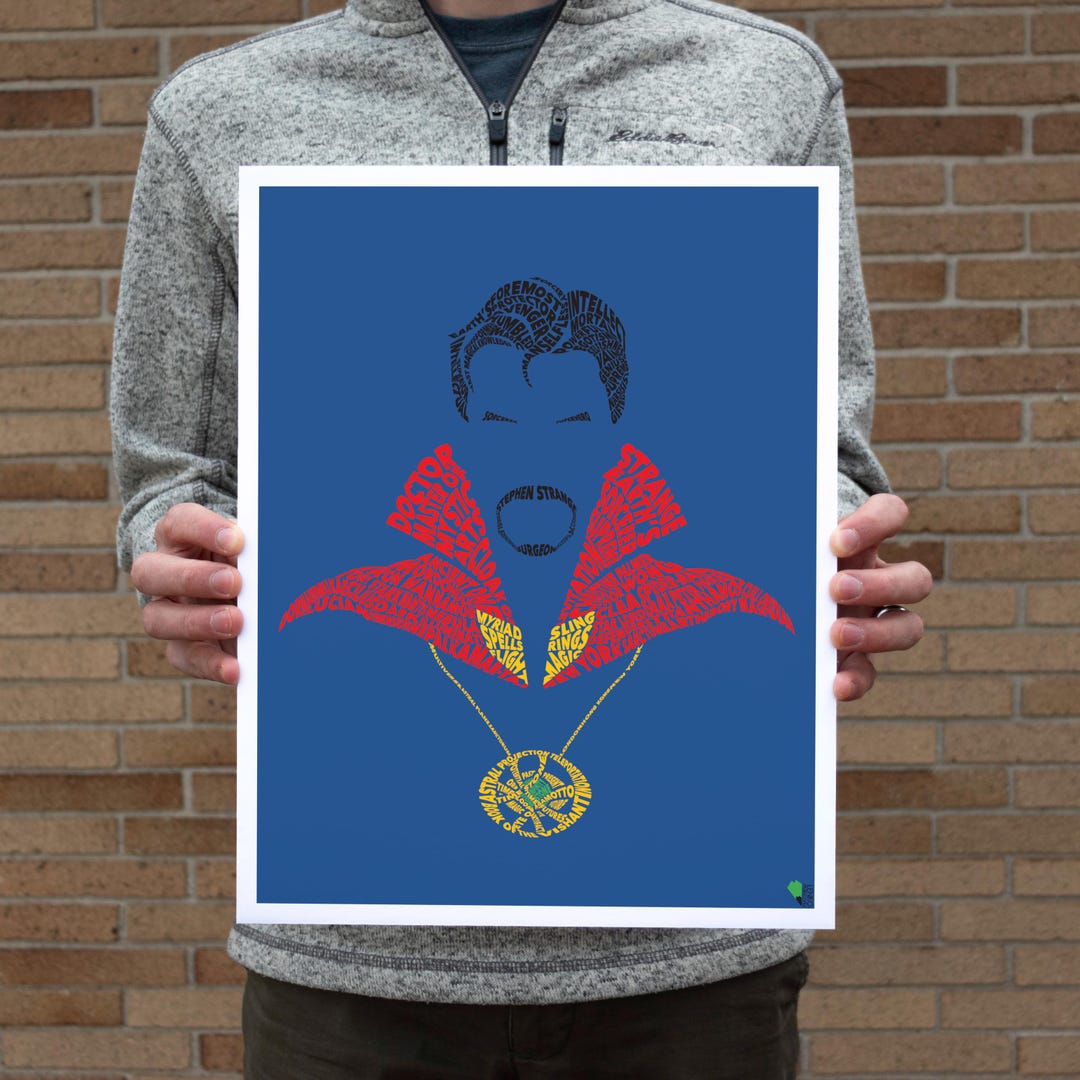 Doctor Strange Poster Dr Strange Typographical Portrait - Marvel ...