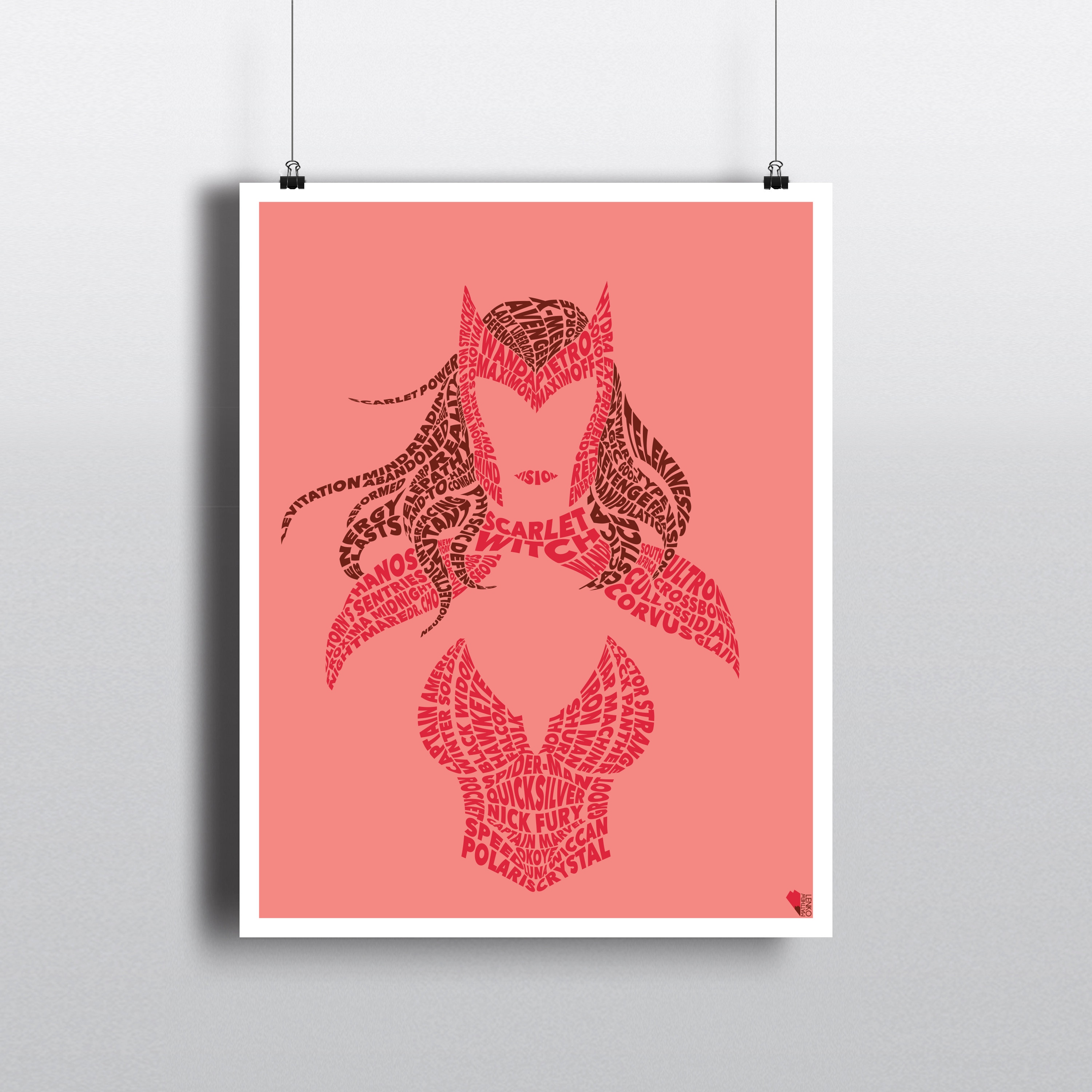 Scarlet Witch Word Art - Scarlet Witch Minimalist Art - Marvel Modern ...