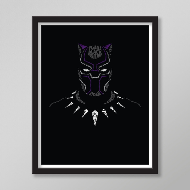Black Panther Word Art Black Panther Pop Art Avenger Word Art Marvel ...
