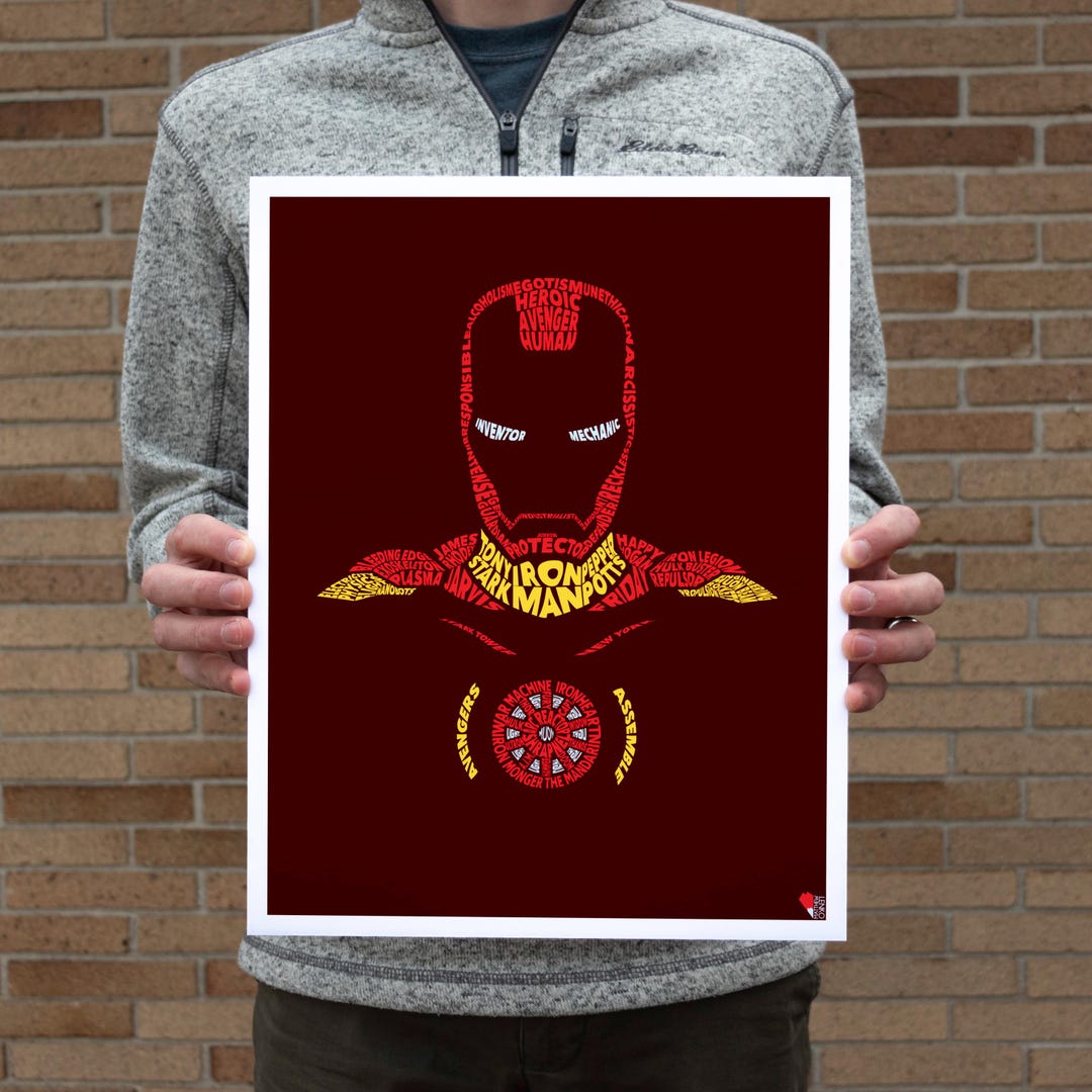 Iron Man Word Art - Iron Man Pop Art - Marvel Pop Art - Avenger Art ...