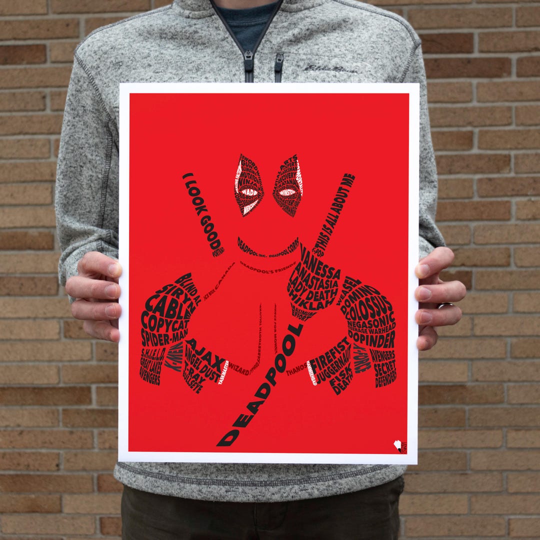 Deadpool Pop Art - Deadpool Word Art - Marvel Word Art - X-men Word Art ...