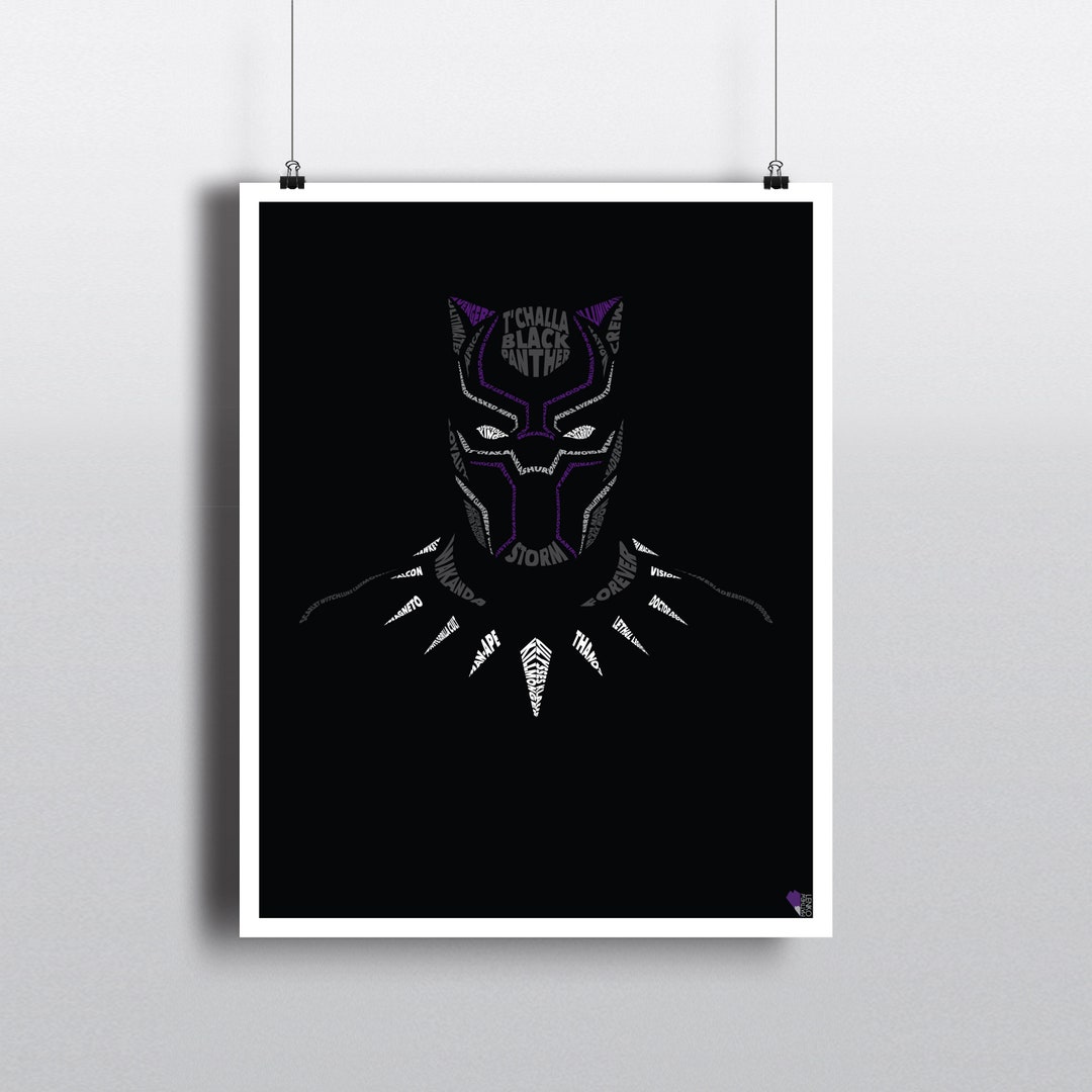 Black Panther Word Art Black Panther Pop Art Chadwick Boseman Word Art ...