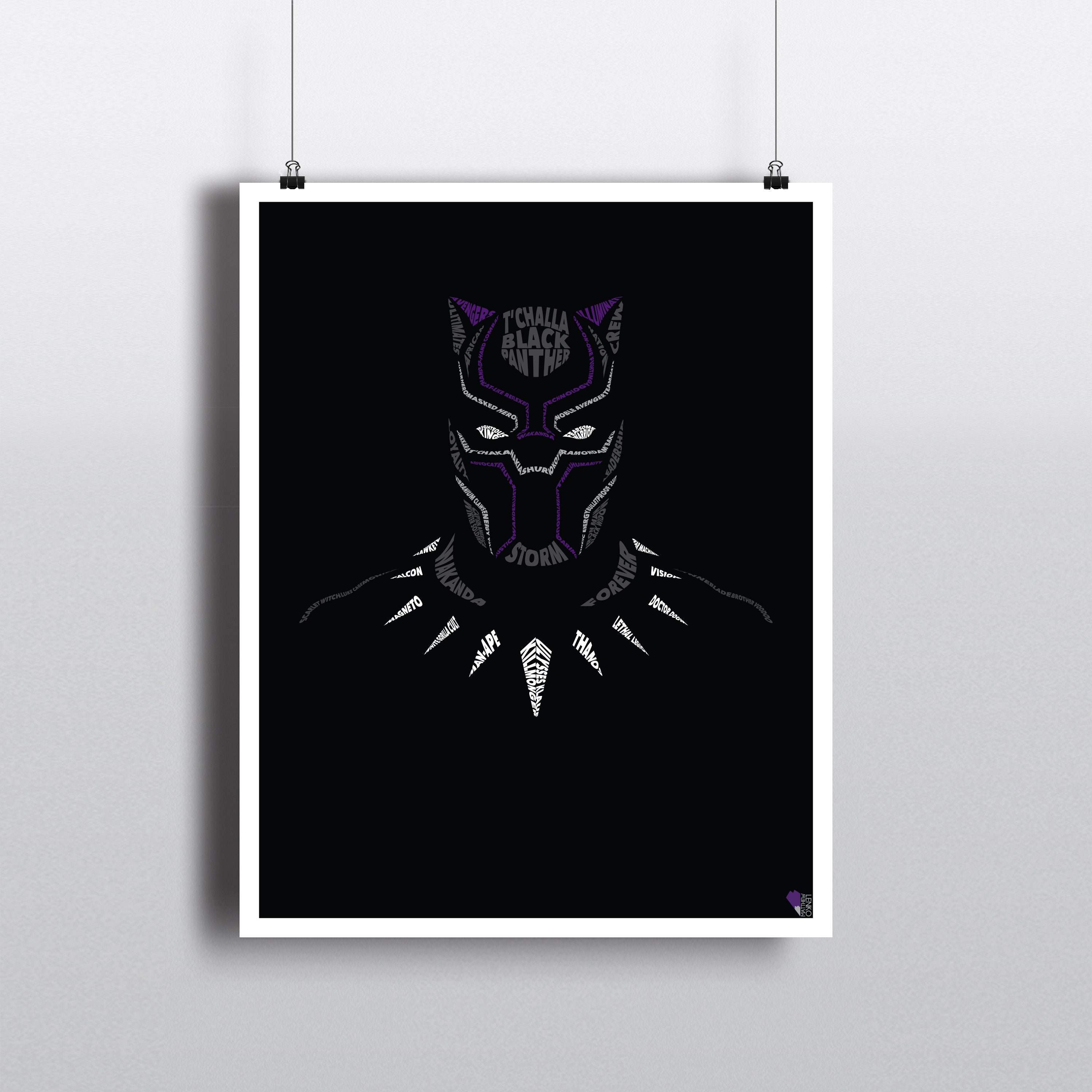 Black Panther Word Art Black Panther Pop Art Avenger Word Art Marvel ...