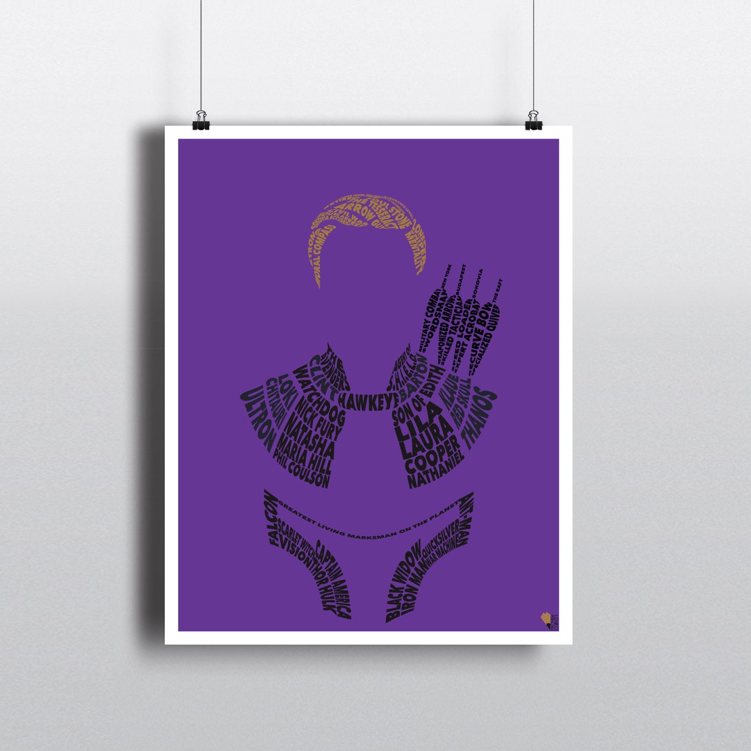 Hawkeye Word Art Hawkeye Pop Art Marvel Pop Art Avenger - Etsy