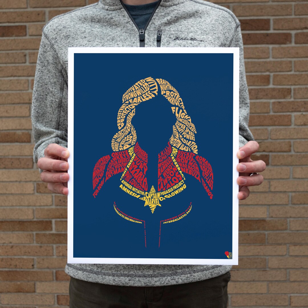 Captain Marvel Pop Art - Captain Marvel Word Art - Marvel Art - Avenger ...
