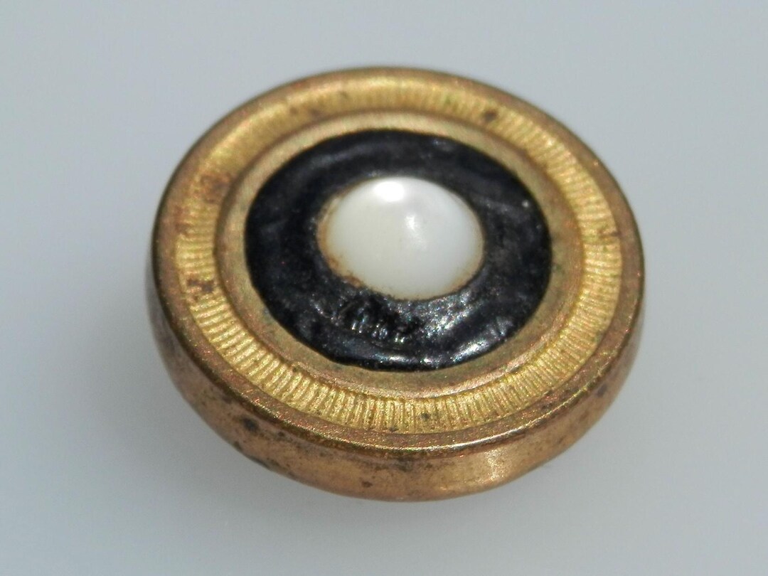 1800s Antique Metal MOP Button - Etsy