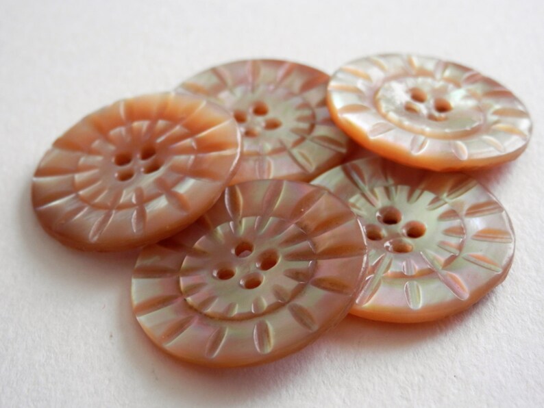 BEAUTIFUL Antique SHELL IRRIDESENT Button Handcarved - Etsy