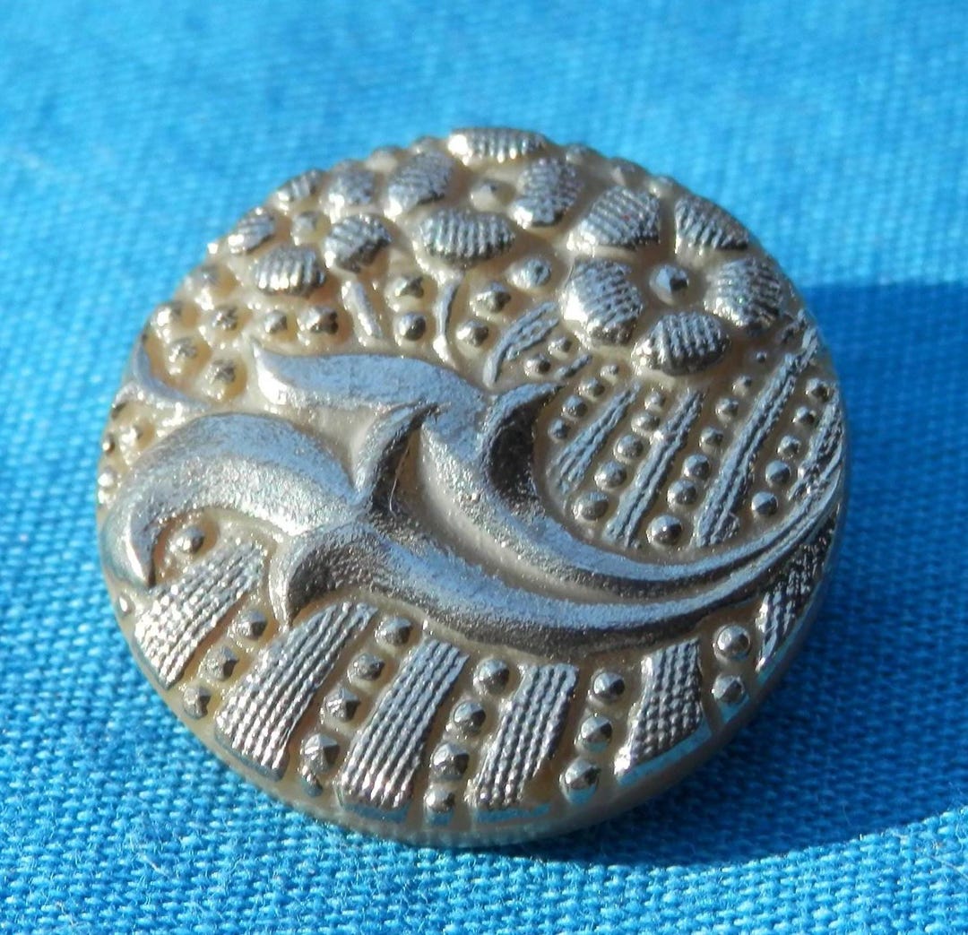 Floral Butterscotch Glass Vintage Button - Etsy