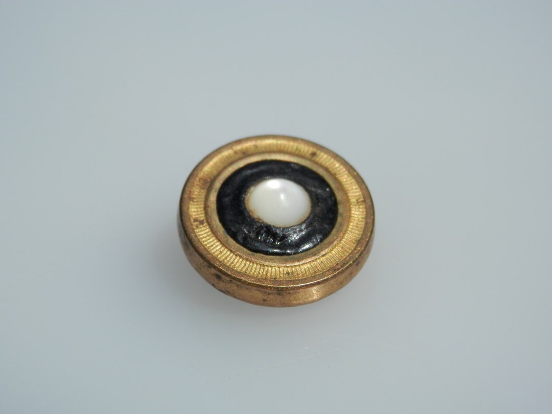 1800s Antique Metal MOP Button - Etsy