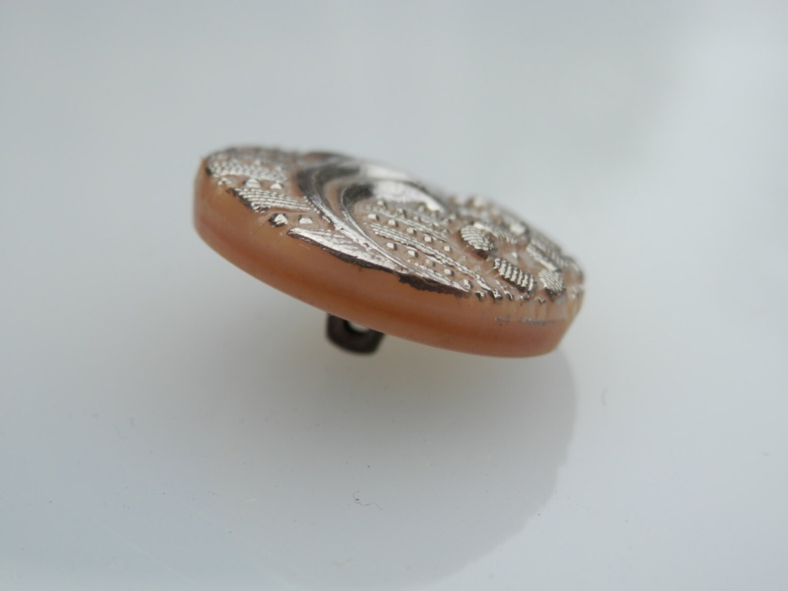 Floral Butterscotch Glass Vintage Button - Etsy