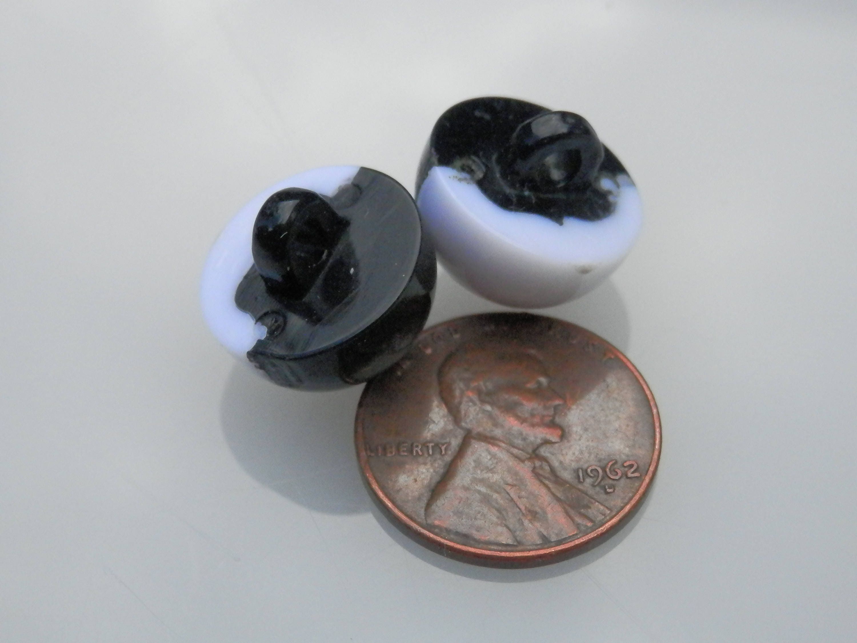 Black and White Dome Button - Etsy