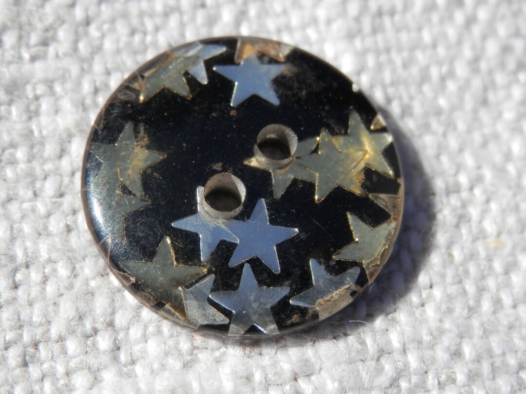 Vintage STARS Confetti Button - Etsy