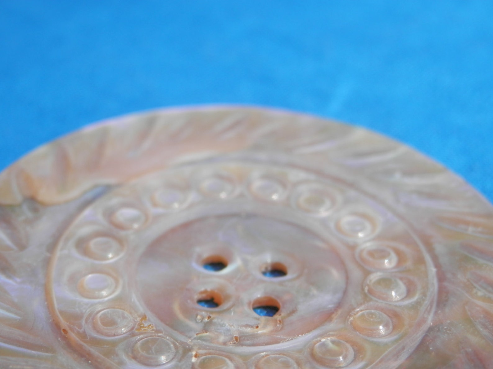 XL Carved Antique MOP Button Irridescent | Etsy